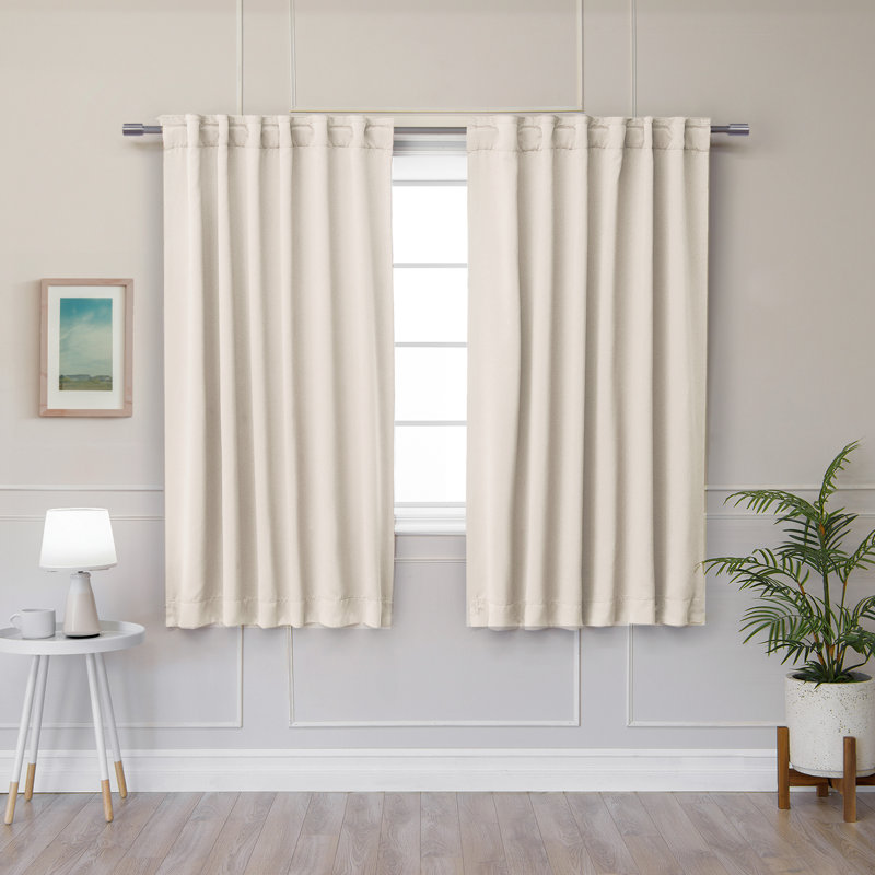 Ebern Designs Bantam Solid Blackout Thermal Rod Pocket Curtain Panels Set of 2